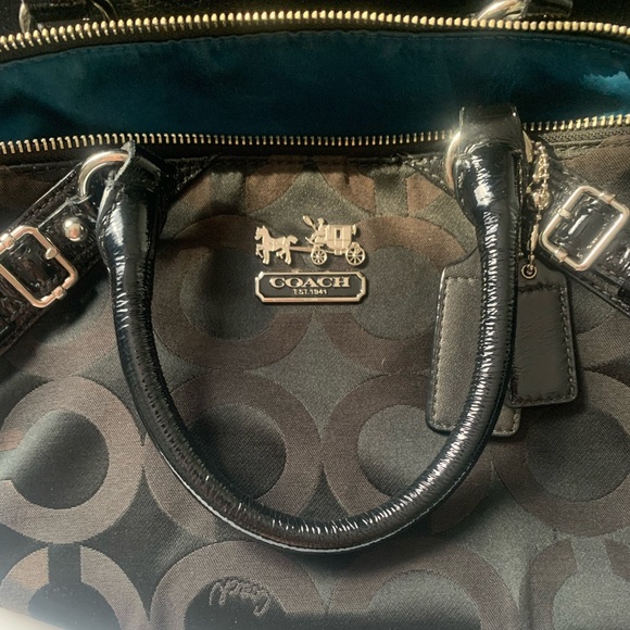 Coach | Bags | Authentic Coach Logo Black Bag | Poshmark